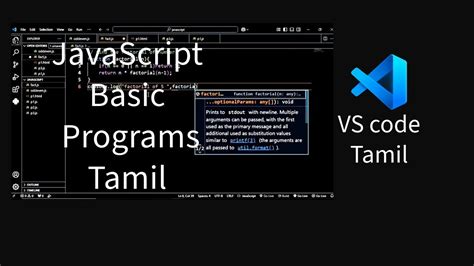 Javascript Basic Programs Tamil In Vs Code Youtube