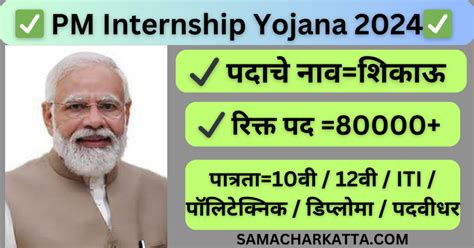 Pm Internship Yojana 2024 पीएम इंटर्नशिप स्कीम सह भारतातील टॉप 500 कंपन्यांमध्ये 80 000 हून अधिक