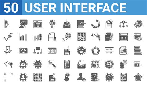 50개의 사용자 인터페이스 웹 아이콘 집합입니다 오각형의 레이더 차트 삼각형의 다각형 차트 데이터 연결 데이터 분석 모바일 주식 데이터 분석 제곱근 사람과 같은 채워진