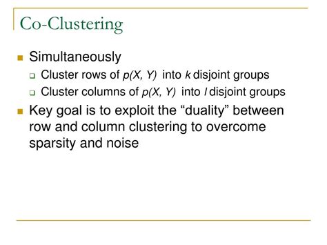 ppt information theoretic clustering co clustering and matrix approximations inderjit s