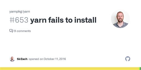 Yarn Fails To Install Issue Yarnpkg Yarn GitHub