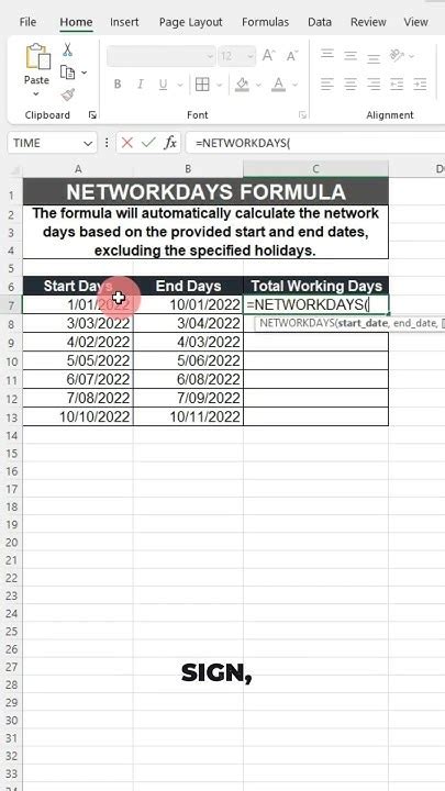 Effortless Workdays Calculation With Excel Networkdays ⏰🗓️ Exceltips Networkdaysformula Youtube