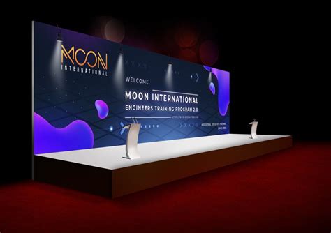 Event Backdrop Design With Moon International Logo Event Backdrop Design With Moon International Logo