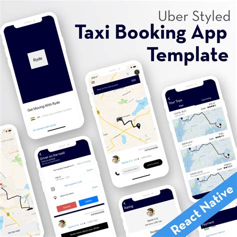 react native taxi cab booking app template ryde enappd
