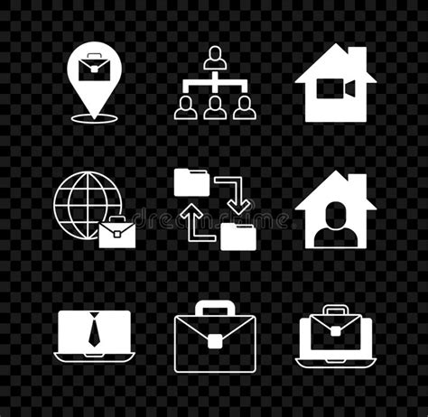 Set Online Working Hierarchy Organogram Chart Video Camera Off Home Chat Conference