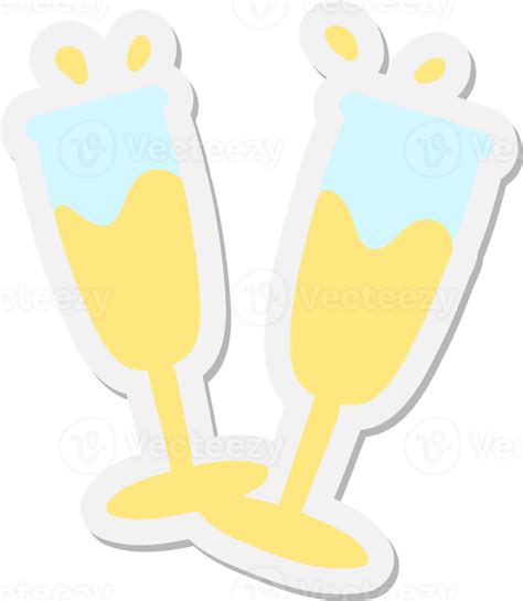 Full Champagne Glasses Sticker 39918456 Png