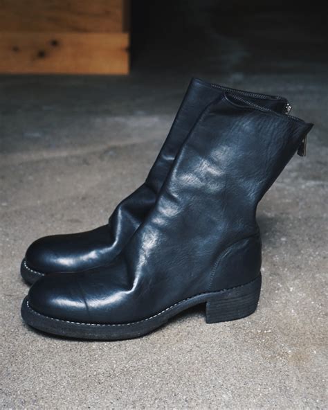 【guidi グイディ 】788z Back Zip Mid Boots Black Velvet