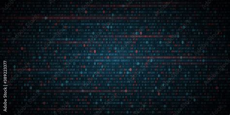 Glowing Binary Software Code Background Random Binary Numbers Of Program Code Digital Data