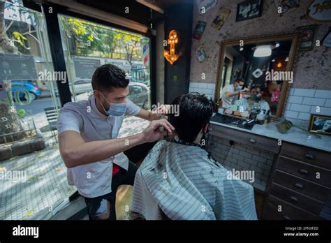 Buenos Aires Argentina 19th May 2021 A Barber With A Mouth And Nose