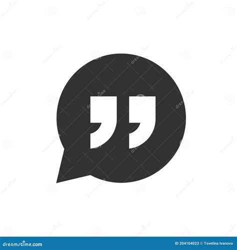 Speech Bubble With Quotes Black Vector Icon Chat Messaging Or Texting Symbol Stock Vector