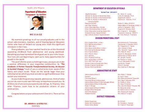 Closing Program Sample