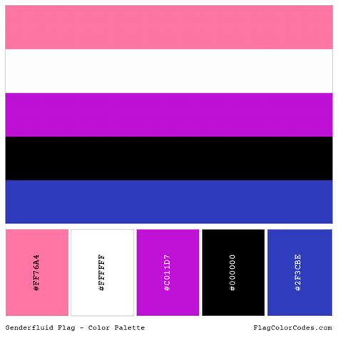 Genderfluid Flag Color Codes
