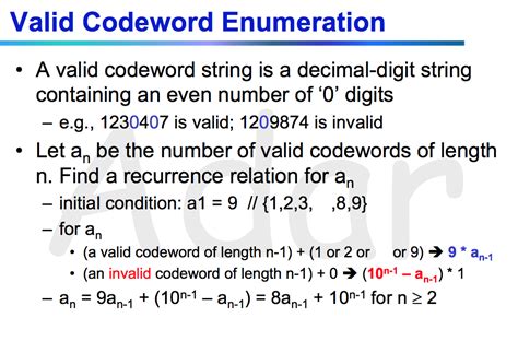 Solved How Did We Get The Invalid Codeword Formula Why