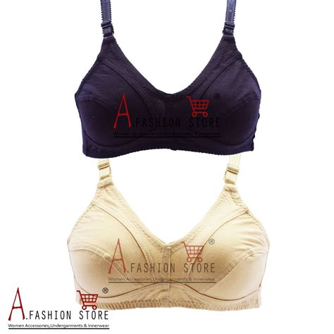 Afashion Pack Of 02 Soft Cotton Jersey Hosiery Fabric Bra For Girls Brazier Brassier