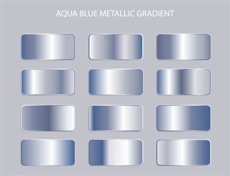 Soft Aqua Blue Metallic Color Gradient Set Collection Design Element 6895349 Vector Art At Vecteezy