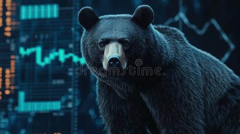 Black Bodied Bear Standing In Front Of Data Graph Stock Illustration Illustration Of Head