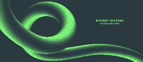 8 Bit Pixel Art Style Bitmap Texture Curl Form Vector Green Abstract