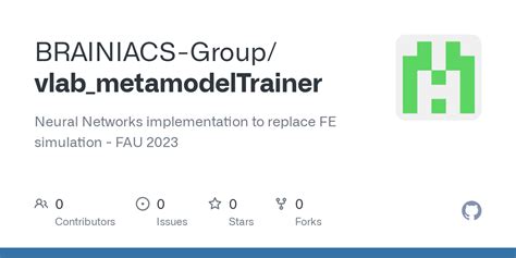 github brainiacs group vlab metamodeltrainer neural networks