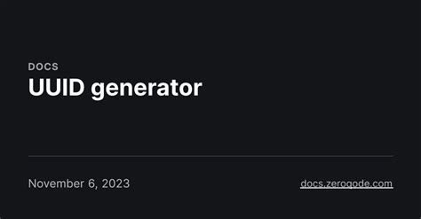 Uuid Generator