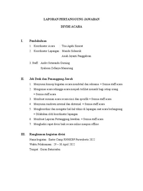 Lpj Divisi Acara Fiks Pdf