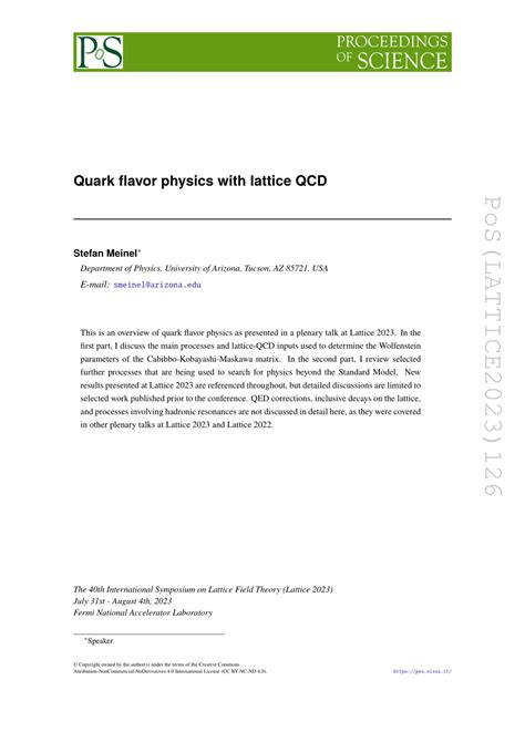 Pdf Quark Flavor Physics With Lattice Qcd