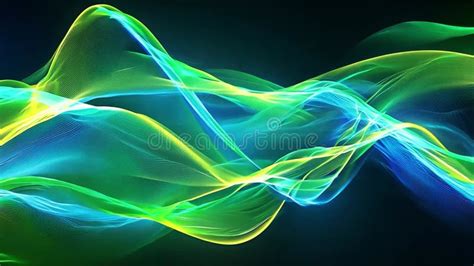 Colorful Abstract Waves Of Light Flow Gracefully Across A Dark Background Creating A Dynamic
