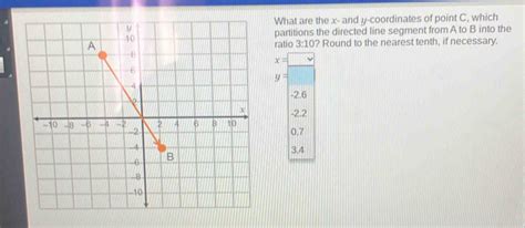 Solved What Are The X And Y Coordinates Of Point C Which Partitions The Directed Line