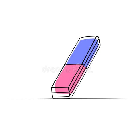 Continuous Eraser Drawing In One Line Stock Vector Illustration Of Note Clear 285017192