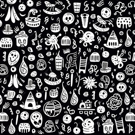 Premium Photo A Collection Of White Icons On A Black Background