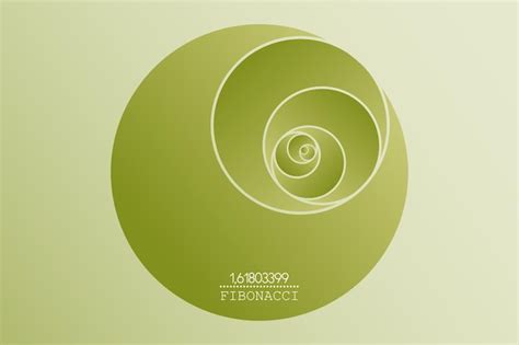 Premium Vector Fibonacci Sequence Circle Golden Ratio 3d Geometric Shapes Spiral Green