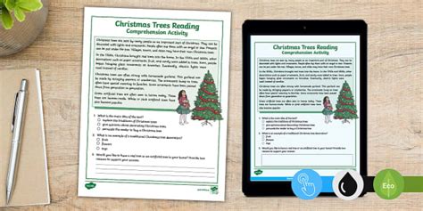 Christmas Trees Reading Comprehension Activity Twinkl