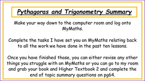 Gcse Foundation Pythagoras And Trigonometry Unit 11 Lessons Teaching Resources