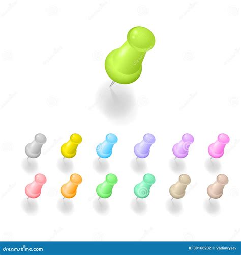 Set Of Color Pin Stock Vector Illustration Of Sharp