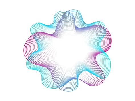 set of multicolored neon sound waves sound curve radial spectrum