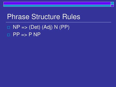 PPT Phrase Structure Rules PowerPoint Presentation Free Download ID