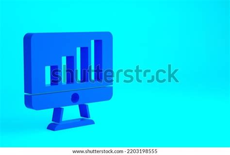 Blue Computer Monitor Graph Chart Icon Stock Illustration 2203198555 Shutterstock