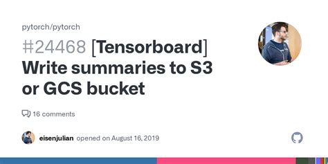[tensorboard] write summaries to s3 or gcs bucket · issue 24468 · pytorch pytorch · github