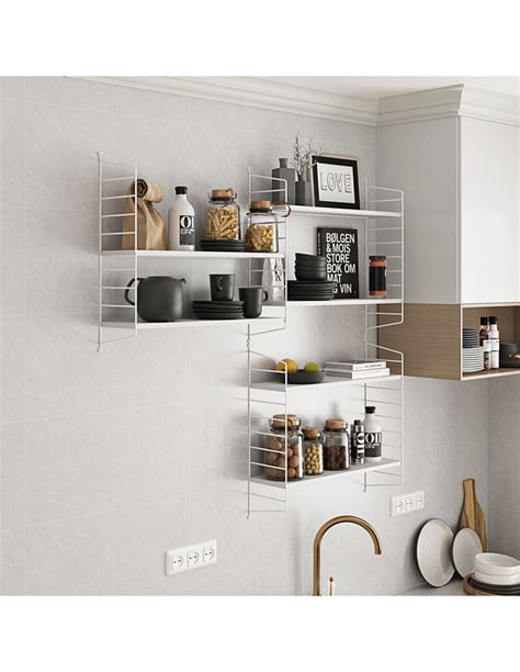 Lot De 4 Etagères Murales Acier Blanc 60 X 15 X 50 Cm Etagère Murale Ciel And Terre Commerce