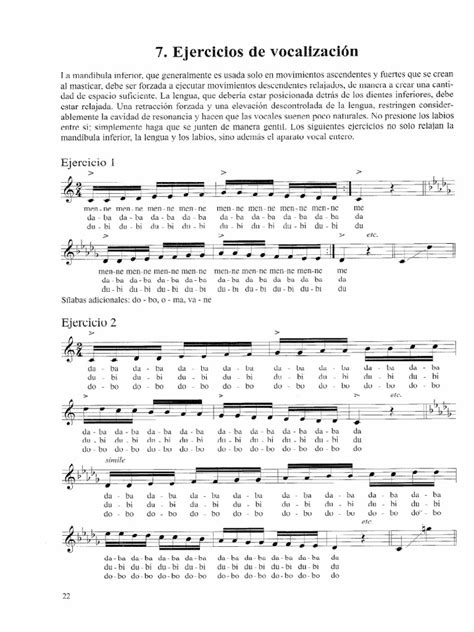 Ejercicios De Vocalización Pdf