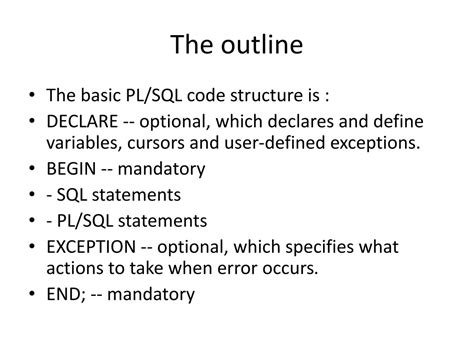 Ppt Introduction To Plsql Powerpoint Presentation Free Download