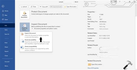 Remove Personal Information From Files In Windows 1110