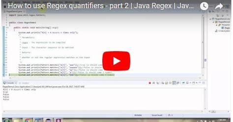 Java Ee How To Use Regex Quantifiers Part Java Regex Java