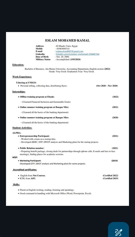 Opentowork Eslam Mohamed