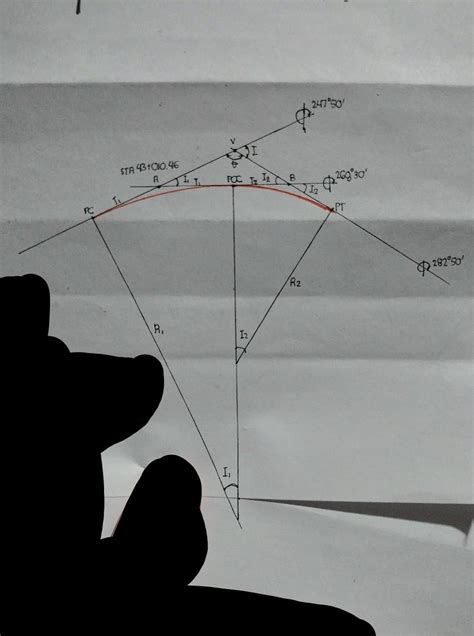 [solved] the common tangent ab of a compound curve is 76 42m with an