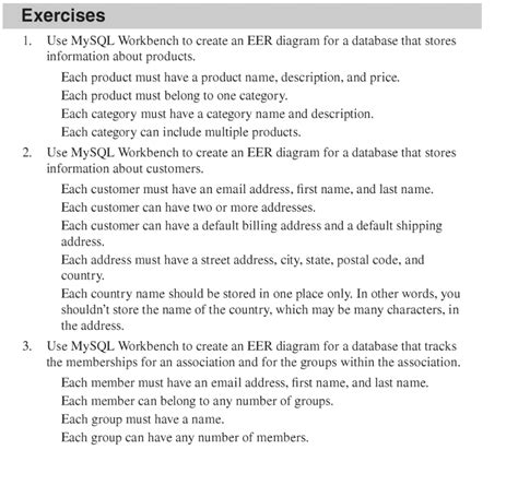 Solved 1 Use Mysql Workbench To Create An Eer Diagram For A