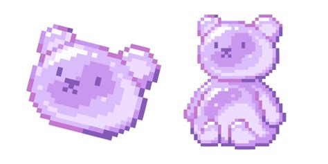 Plush Purple Teddy Bear Pixel Cursor Custom Cursor
