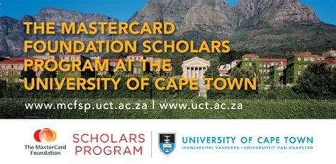 Mastercard Foundation Uct Scholarship Program 2023 For Africans Fully Funded Nditoeka