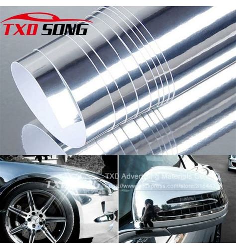 크롬도금 랩핑스프레이 캘리퍼도색 차량용페인트 휠 최신 고신축성 거울 실버 크롬 미러 유연한 비닐 랩 시트 롤 티몬