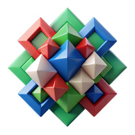 Abstract 3d Colorful Geometric Shapes Interlocking Design Background