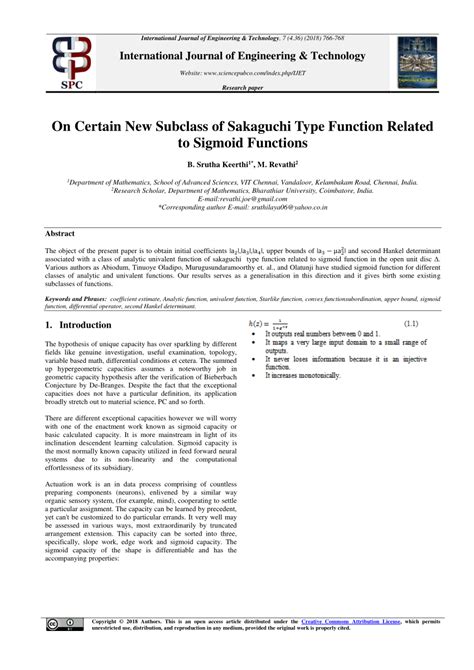 Pdf On Certain New Subclass Of Sakaguchi Type Function Related To Sigmoid Functions